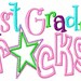 1st Grade Rocks With Star 5X7 Embroidery Design - Etsy