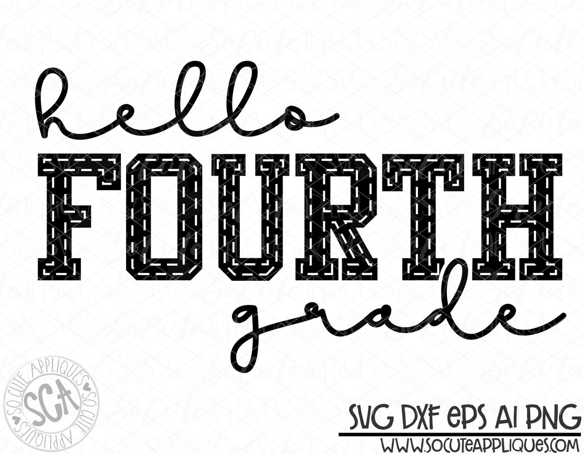 Back to School Hello 4th Grade SVG School Cut File School - Etsy