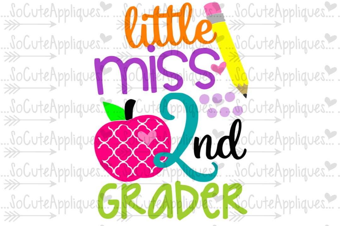 Little Miss 2nd Grader, School Svg, Back to School Cut File ...