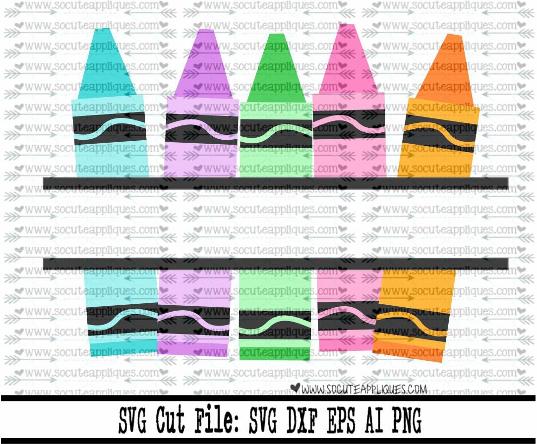 Kids SVG Clip Art Cut File School SVG First Day of School Crayons with ...