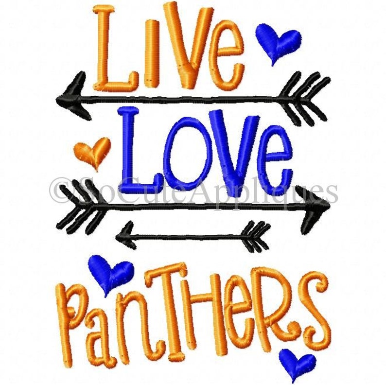 Embroidery Design 5x7 Live Love Panthers Arrows Football - Etsy