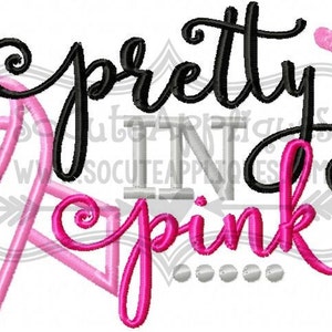 Embroidery Design 5X7 6x10 Pretty in Pink Applique Pink | Etsy