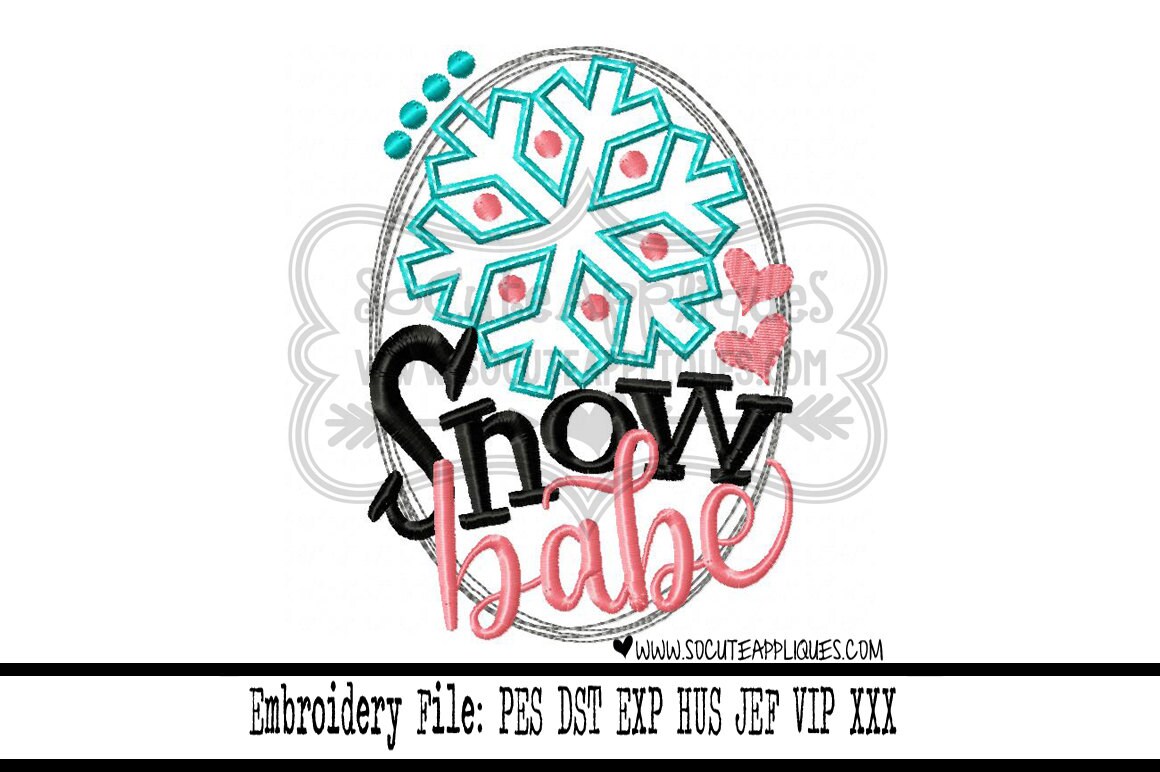 Snowflake Embroidery design 5x7 6x10 Snow babe winter | Etsy