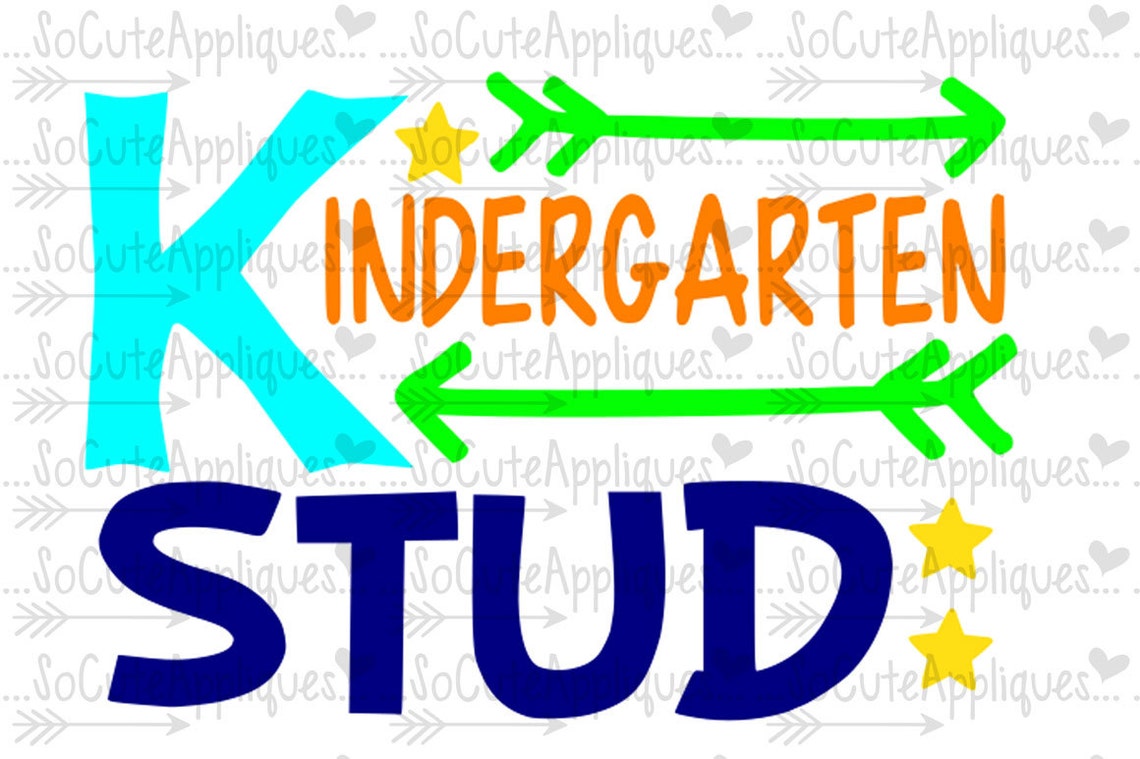 Kindergarten Stud Svg 1st Day of School Back to School Cut - Etsy