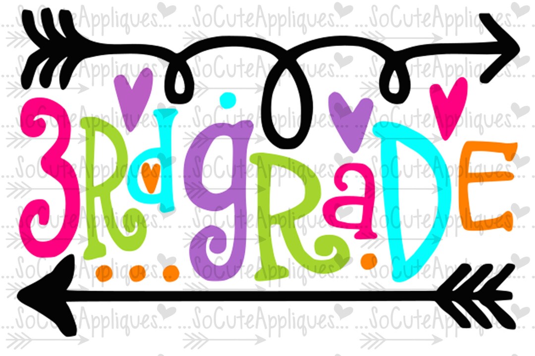 SVG, DXF, EPS Cut File 3rd Grade Fun Arrows, School Svg, Back to School ...