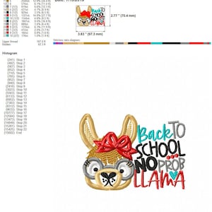 Back to School Llama Embroidery Design Back to School No | Etsy