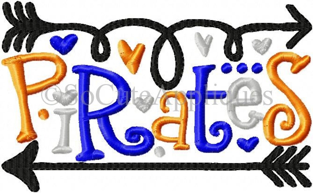 Pirates 5x7 Embroidery Design Pirates Football Arrow - Etsy