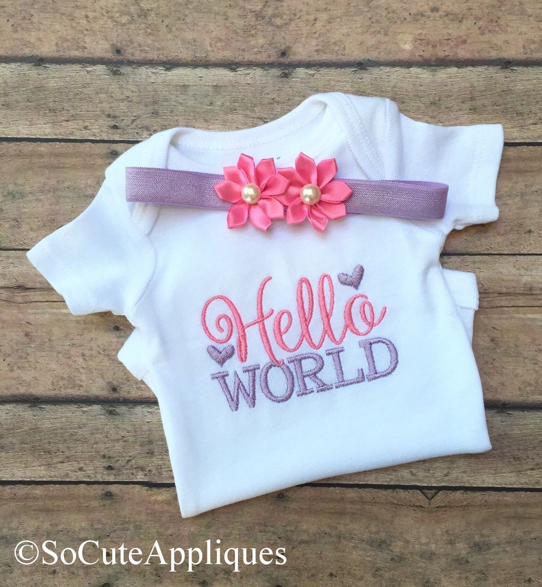 Hello World, Embroidery Sayings, New Baby Embroidery, Socuteappliques ...