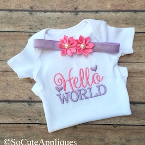 Hello World, Embroidery Sayings, New Baby Embroidery, Socuteappliques ...