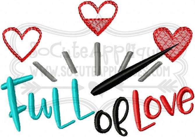 Full of Love Valentines Day Embroidery design | Etsy