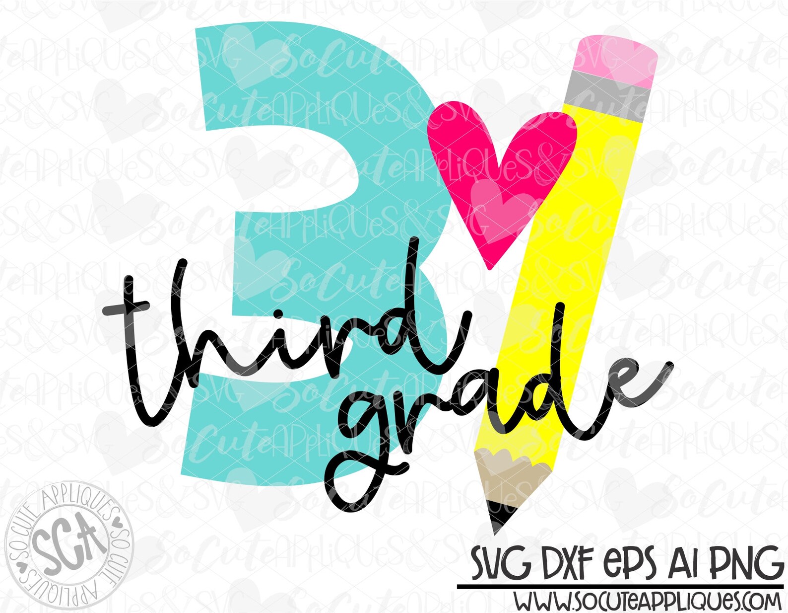 Back to School 3rd Grade Svg Pencil SVG School Cut File - Etsy