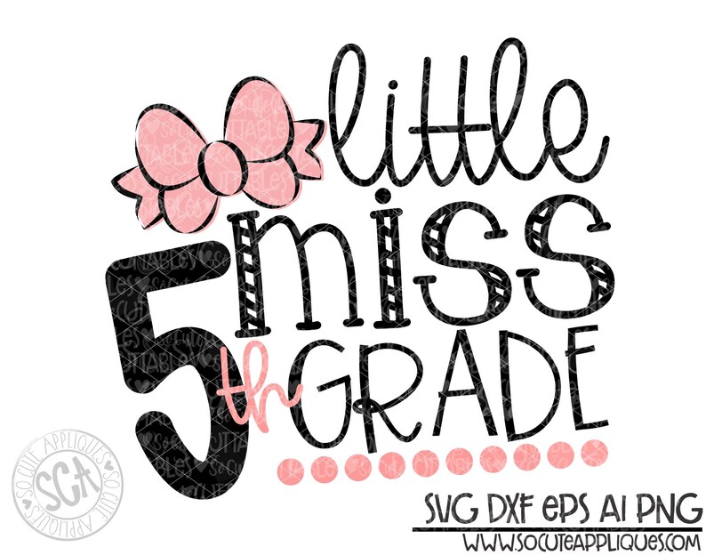 Back to School Little Miss 5th Grade SVG School Cut File - Etsy