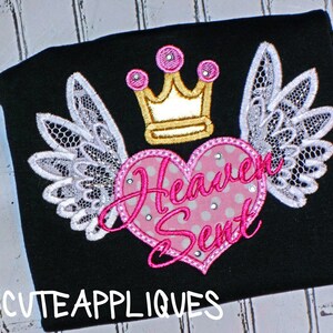 Heaven Sent Embroidery Design 5x7 Embroidery Sayings New - Etsy