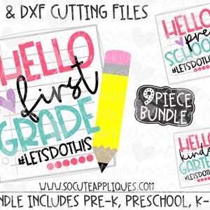 Back to School, SVG Bundle, Preschool, Pre K-6th Grade, Squad, Hello ...