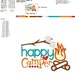 Happy Camper Embroidery Design 5x7 6x10, Camping Smores Fire Embroidery ...