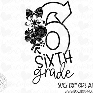 Back to School, 6th Grade SVG, School Cut File, School Shirt, Svg File ...