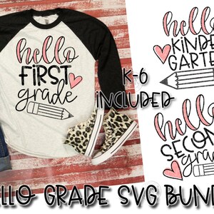 Back to School, SVG Bundle K-6th Grade, Hello Kindergarten SVG, School ...