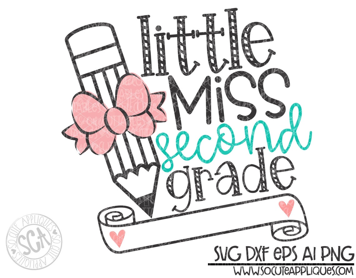 Back to School Little Miss 2nd Grade SVG School Cut File - Etsy