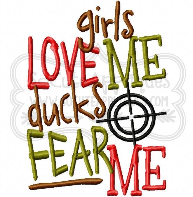 Embroidery design 5x7 6x10 Girls love me DUCKS fear me Duck | Etsy