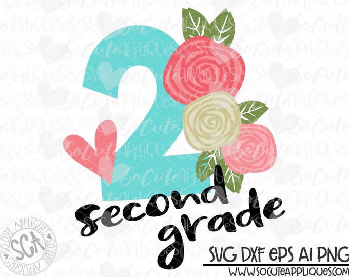 Back to School SVG, 2nd Grade SVG, Roses Svg, 2nd Grade Svg, Second ...