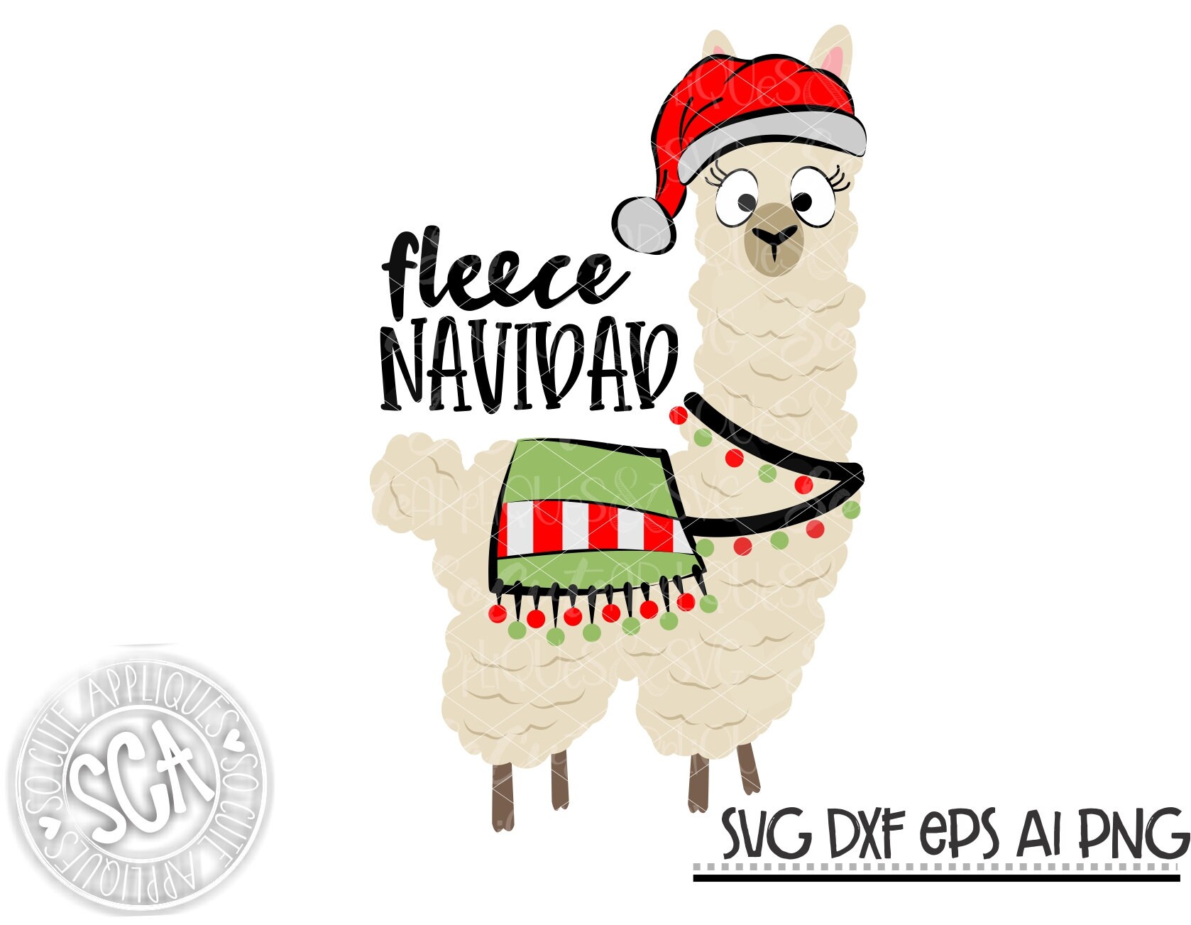 Christmas Llama Svg Fleece Navidad Christmas Alpaca SVG | Etsy