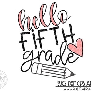 Back to School Hello 5th Grade SVG School Cut File School - Etsy