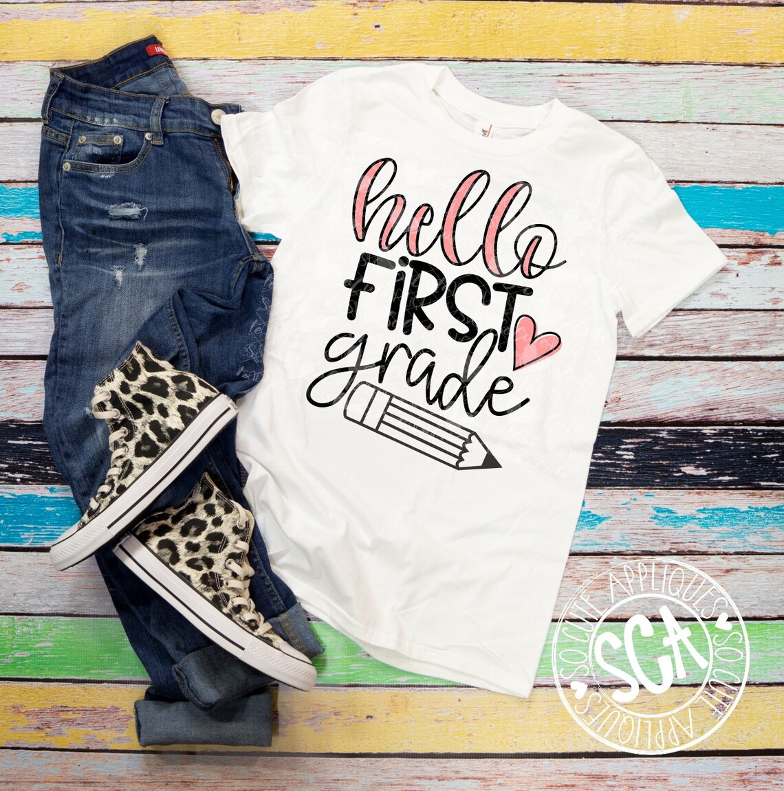 Back to School Hello 1st Grade SVG School Cut File School | Etsy