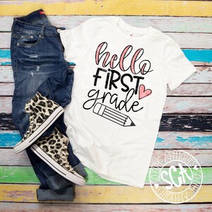 Back to School, Hello 1st Grade SVG, School Cut File, School Shirt, Svg ...