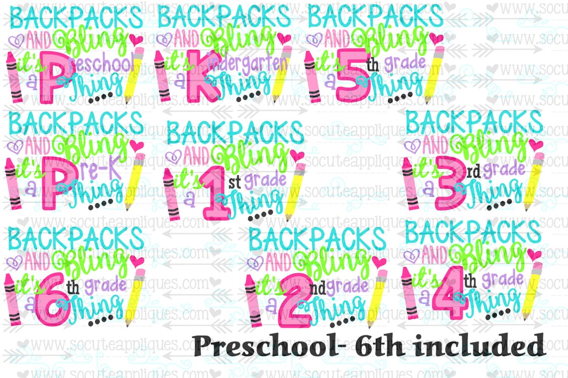 Back to School School SVG Bundle Backpacks & Bling Svg | Etsy