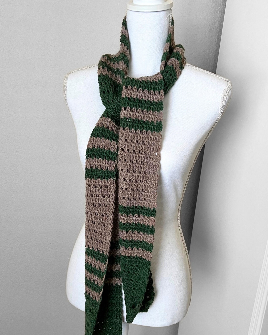 Long Striped Crochet Scarf PDF Pattern, Beginner Friendly for New ...