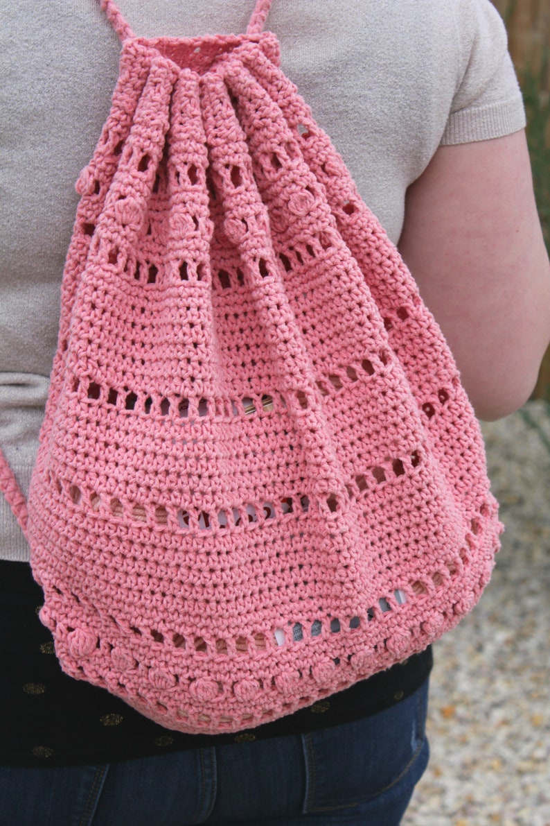 Beginner Friendly Crochet Drawstring Backpack Pattern / - Etsy