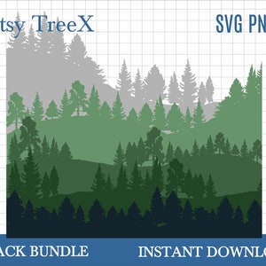 Forest Line SVG, Forest Line Silhouette, Hand Drawn Forest Silhouette ...