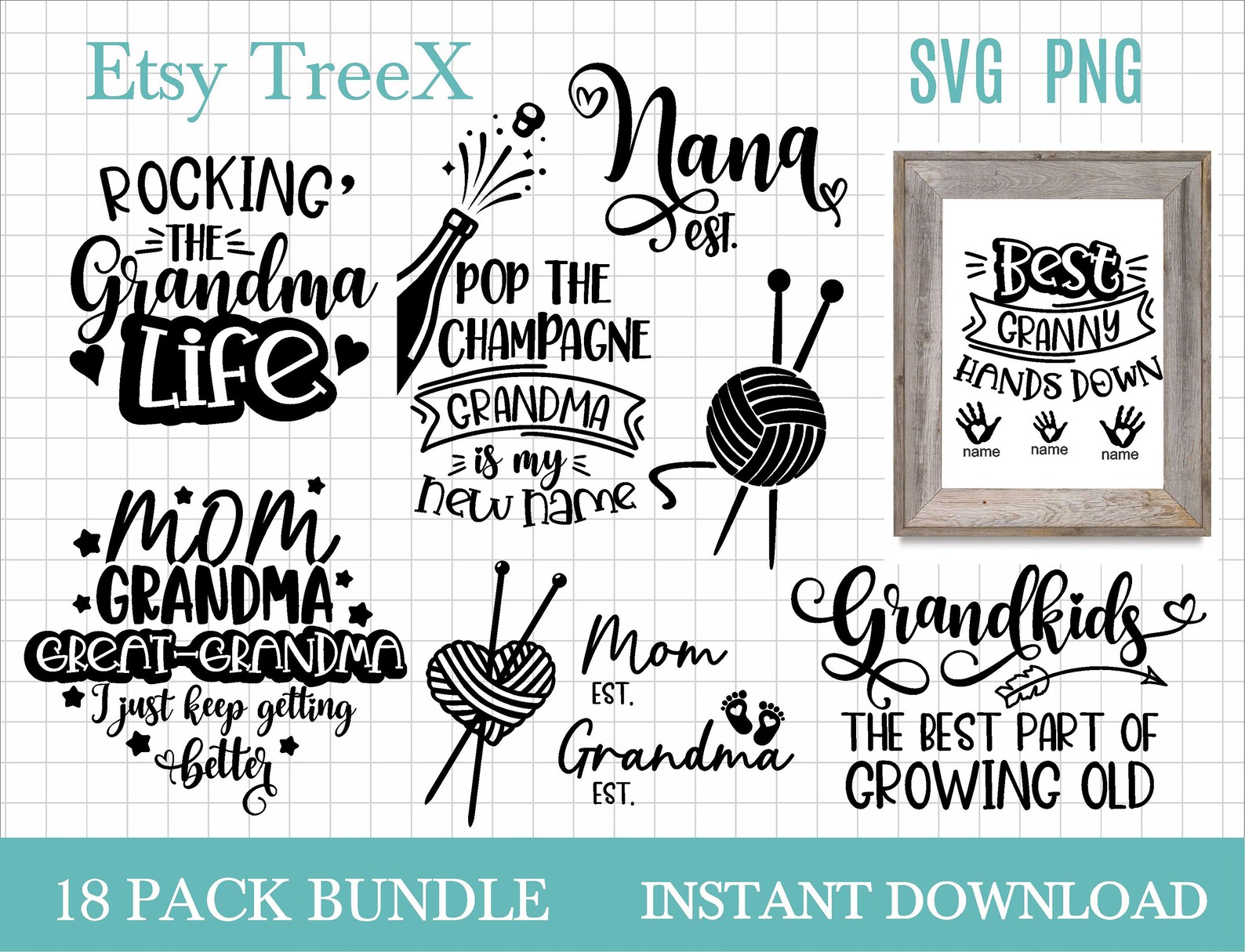 Grandma Svg Bundle by Oxee Granny Quotes Svg Grandmother - Etsy