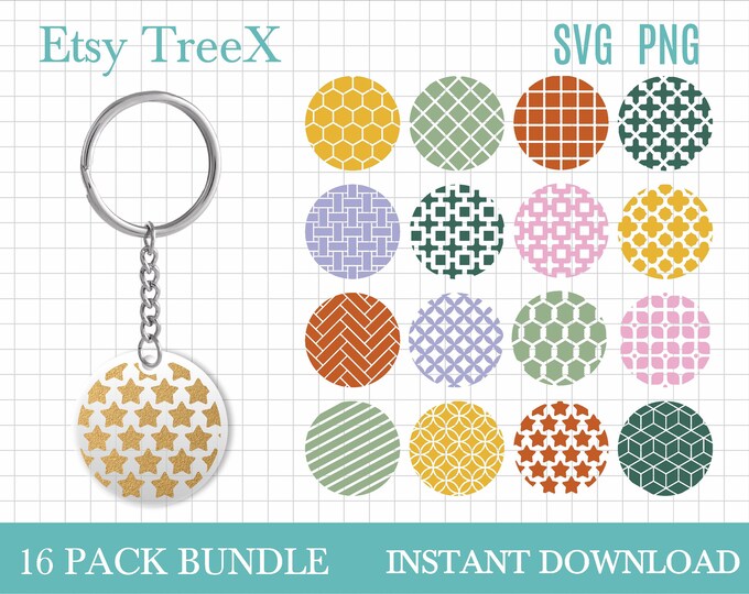 Keychain Svg Bundle, Keychain Svg, Round Keychain Svg, Circle Keychain ...