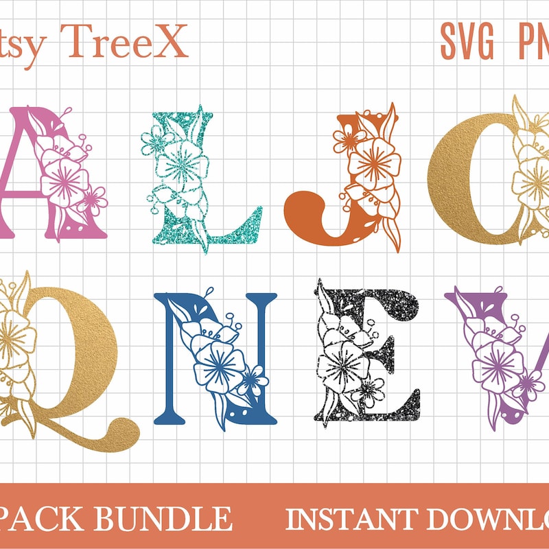 Flower Letters - Etsy