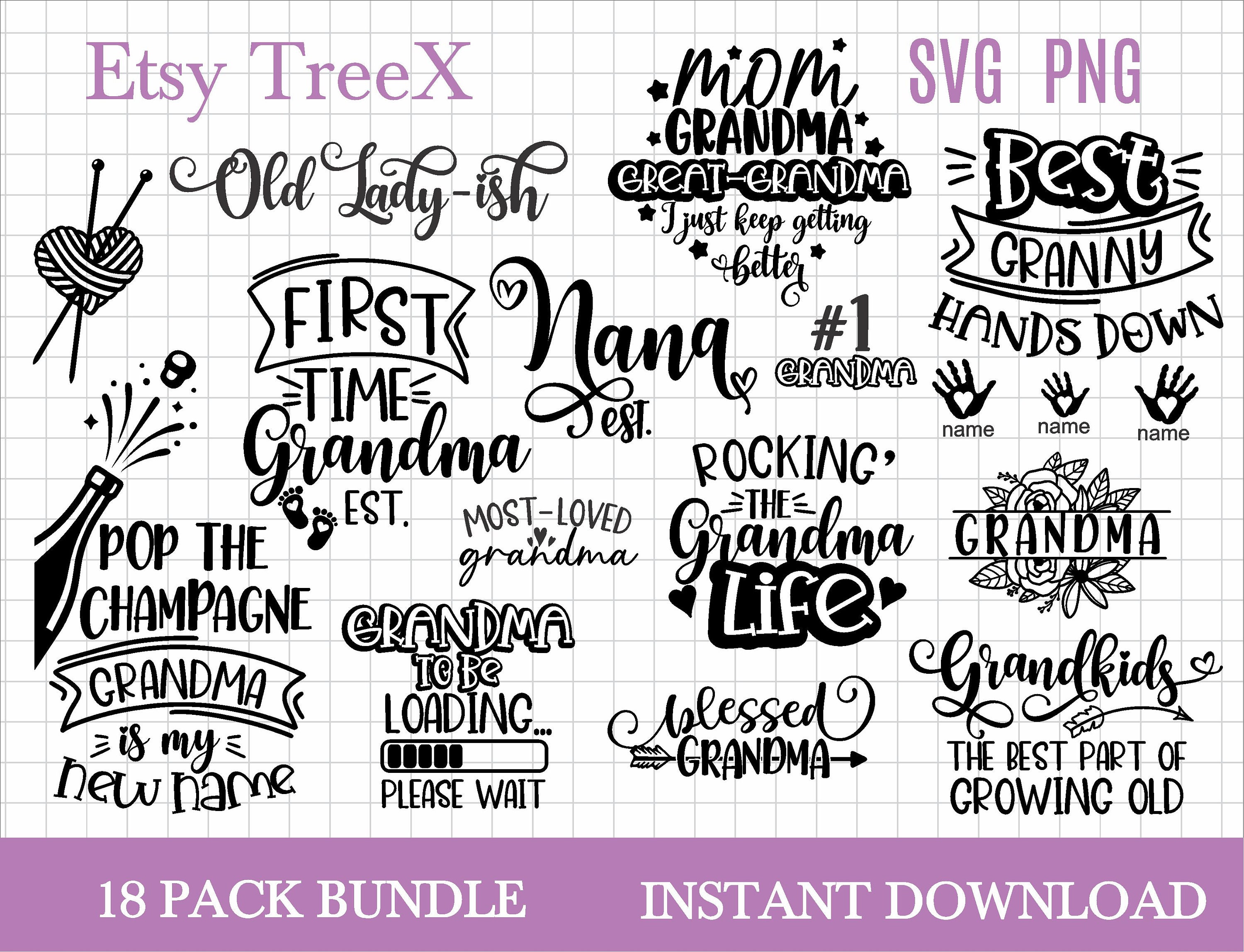 Grandma Svg Bundle by Oxee Granny Quotes Svg Grandmother - Etsy Canada