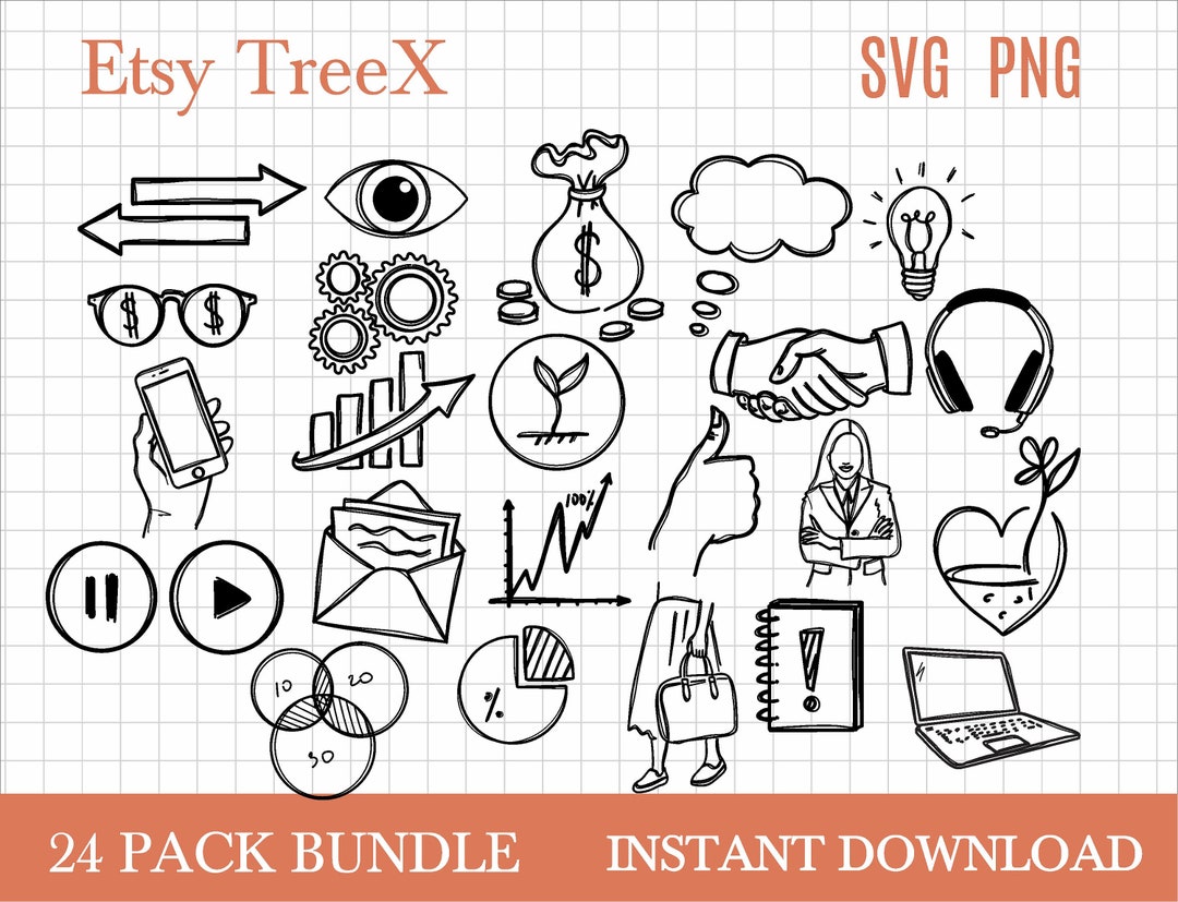 Business Simple Line Drawing Svg Bundle by Oxee, Growing Business Svg ...