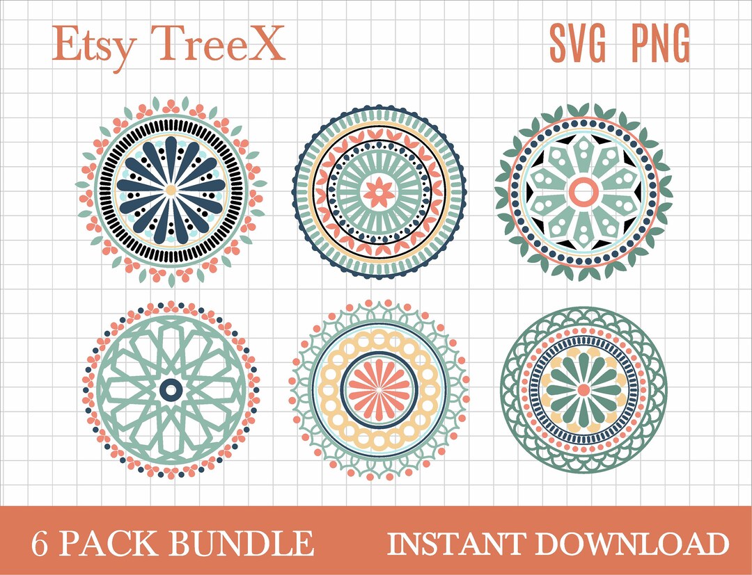 Simple Mandala Keychain Pattern Svg by Oxee, Boho Keychain Bundle Svg ...