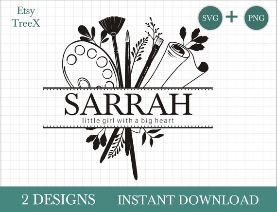 Hand drawn painting monogram SVG drawing sign SVG artist | Etsy