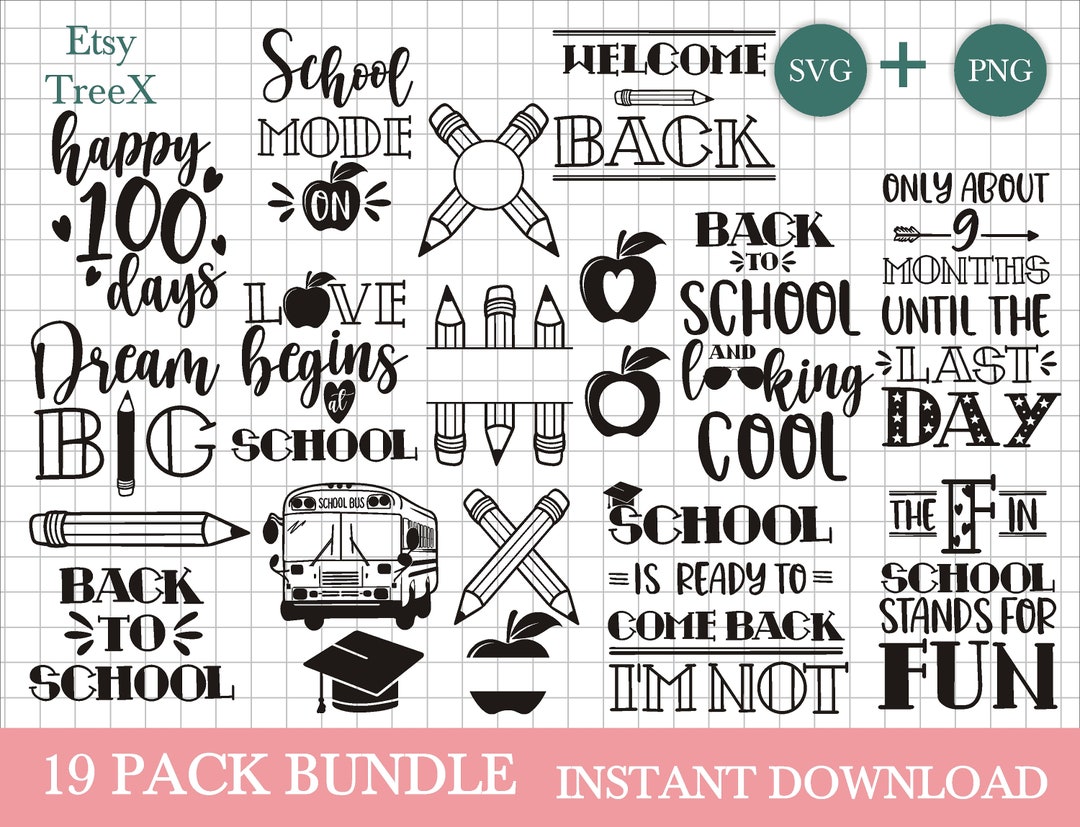 Back to School SVG Bundle: Kids School Quotes (digital Download) - Etsy