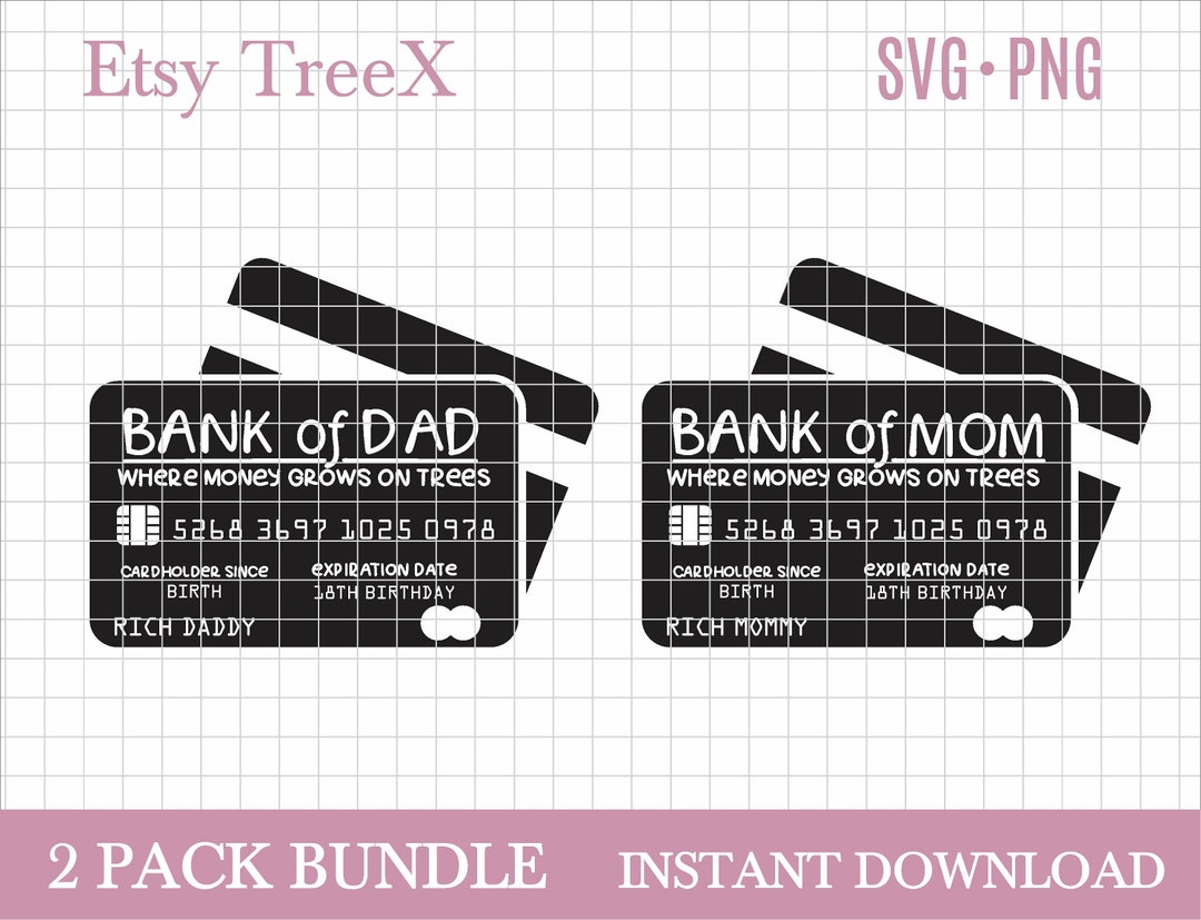 Bank of Dad SVG: Mom & Dad Card Cut File (digital Download) - Etsy