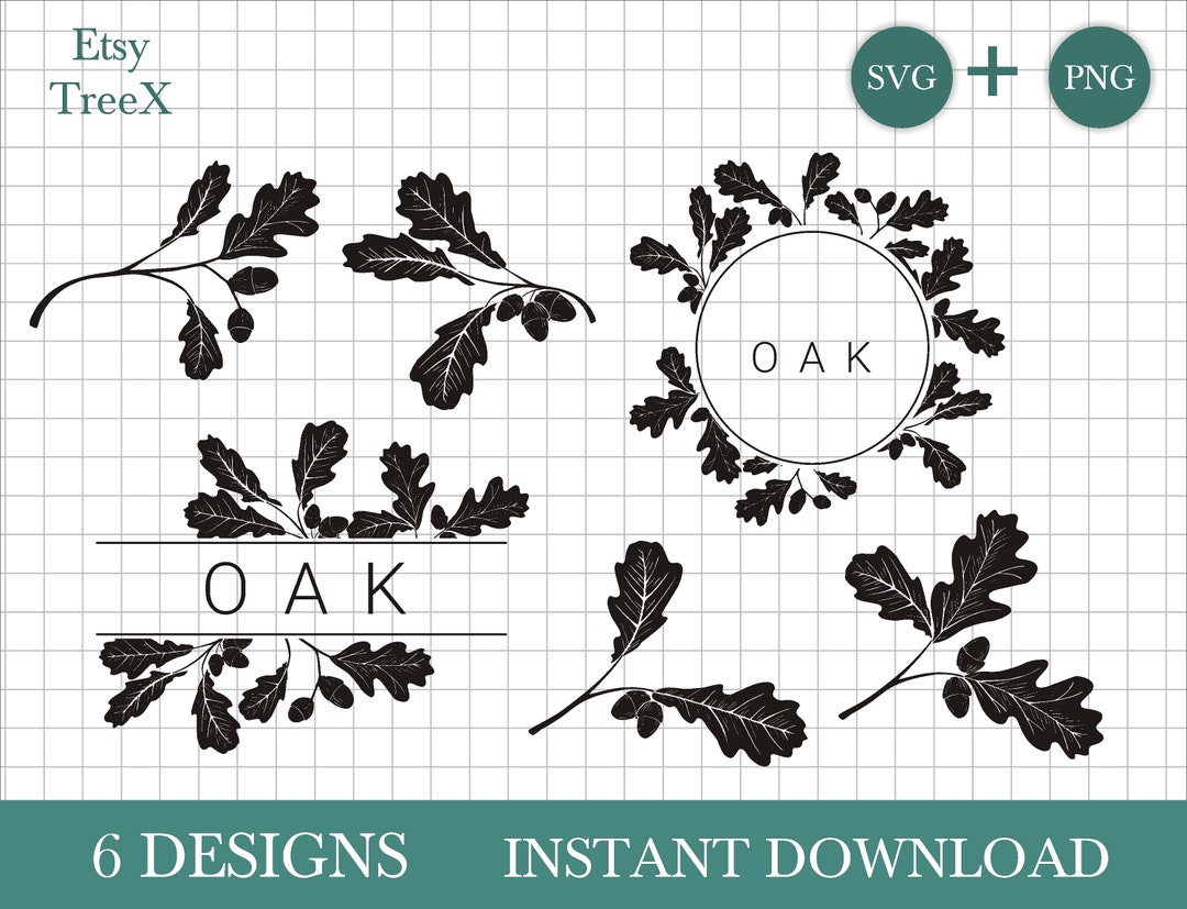 Hand Drawn Oak SVG Bundle, Oak Leaves Svg, Oak Acorn SVG by Oxee, Oak ...