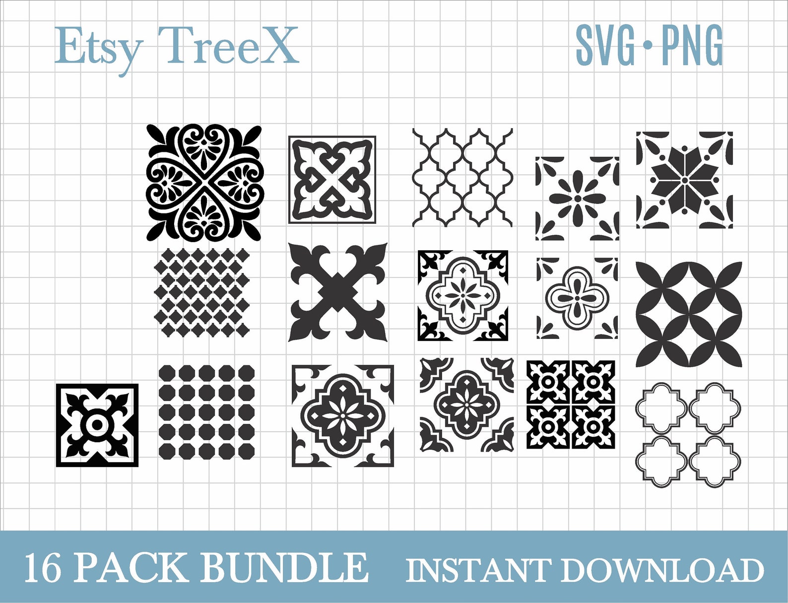 Vinyl Tiles Stickers Svg Bundle by Oxee Hand Drawn Tiles | Etsy