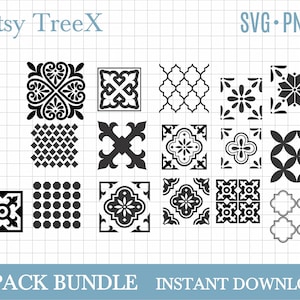 Vinyl Tiles Stickers Svg Bundle by Oxee, Hand Drawn Tiles Pattern Svg ...