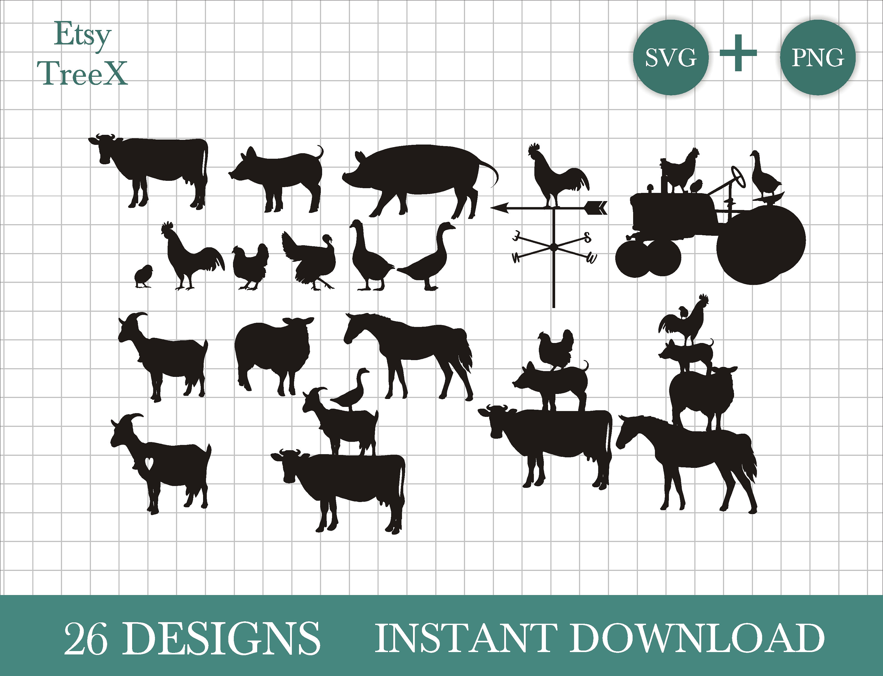 Farming SVG Bundle Farm Animals Svg Farm Sign Svg by Oxee - Etsy Canada