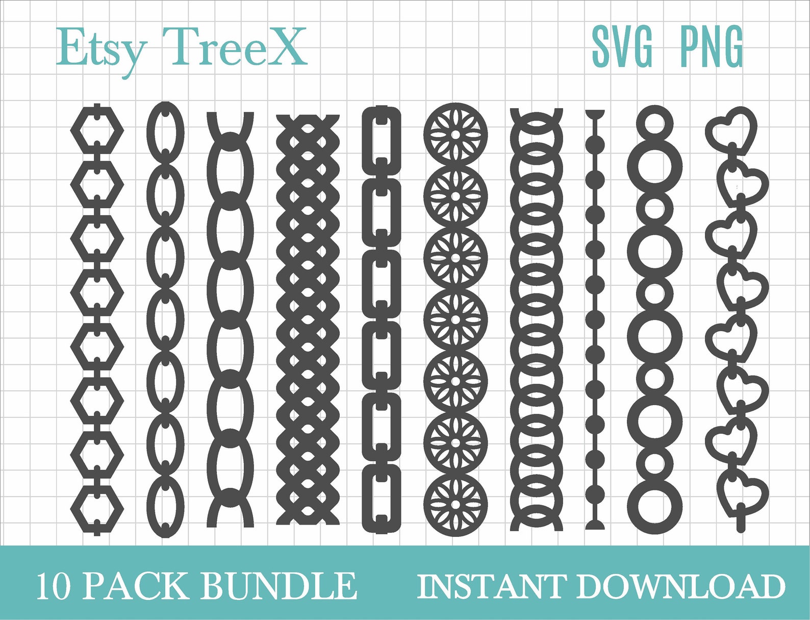 Chain SVG Bundle: Laser Cut Cuff & Bracelet Designs (digital Download ...