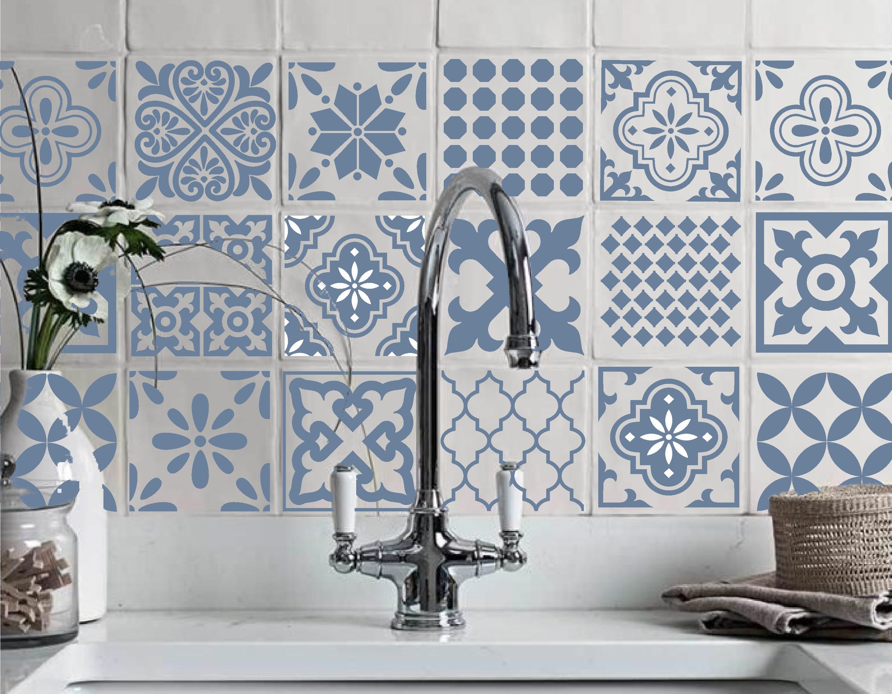 Vinyl Tiles Stickers Svg Bundle by Oxee Hand Drawn Tiles | Etsy