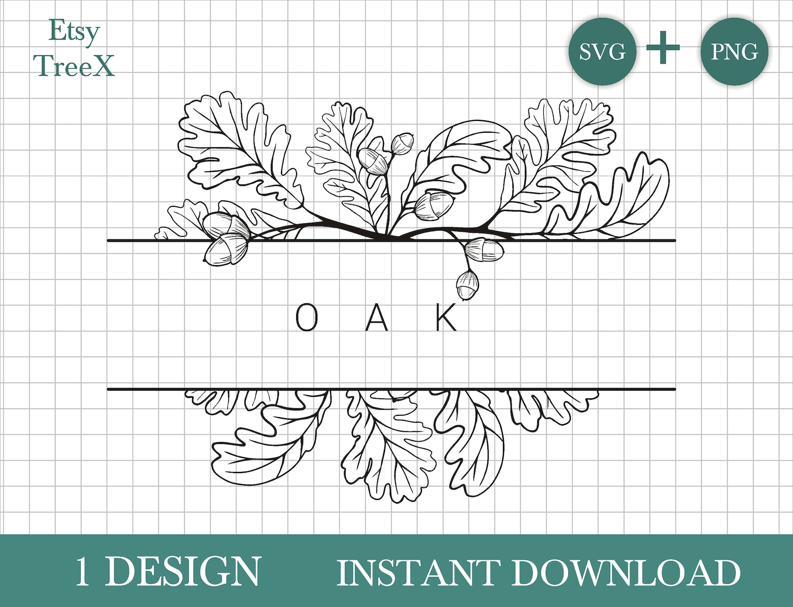 Hand Drawn Oak SVG Bundle Oak Leaves Svg Oak Acorn SVG by - Etsy