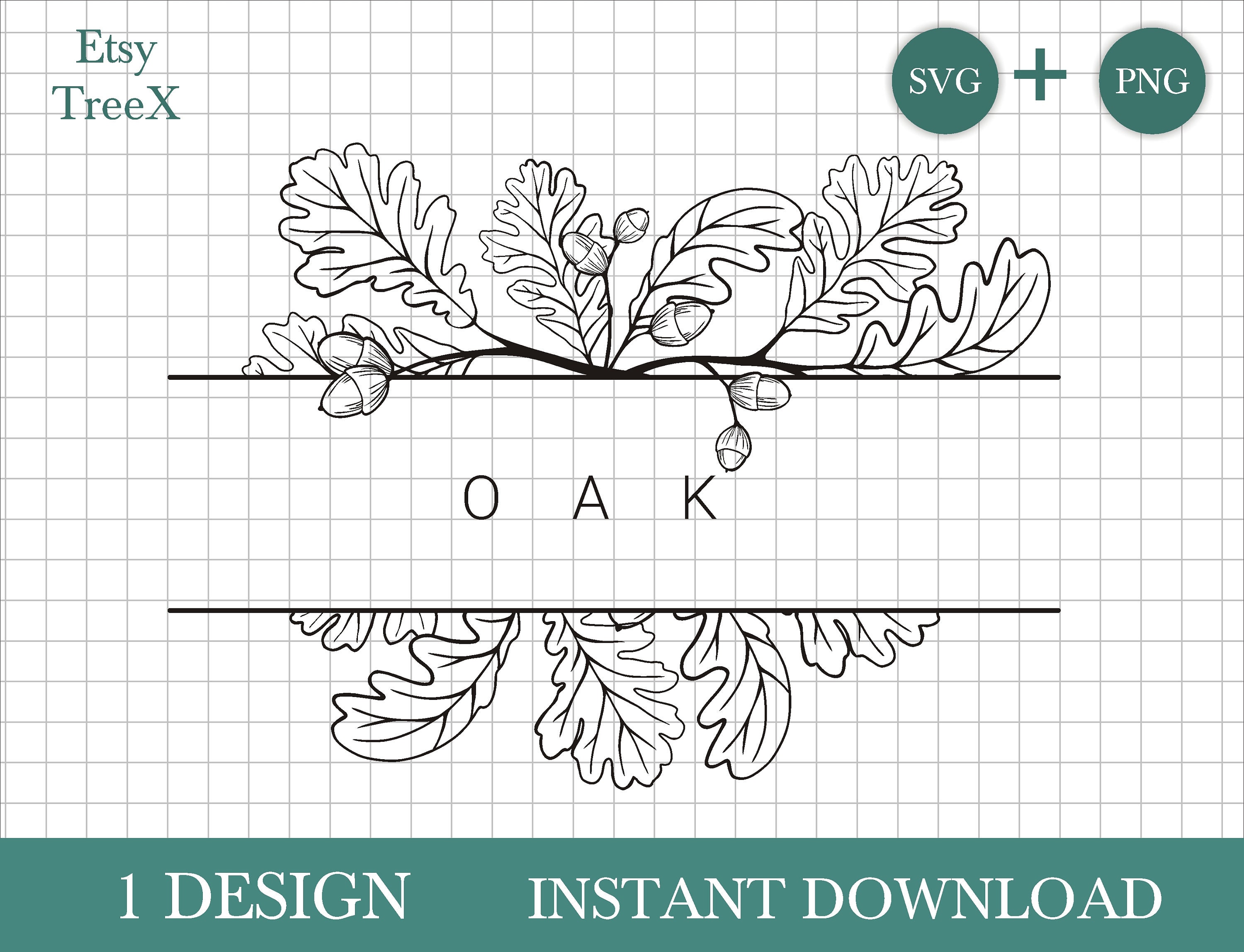 Hand Drawn Oak SVG Bundle Oak Leaves Svg Oak Acorn SVG by | Etsy UK