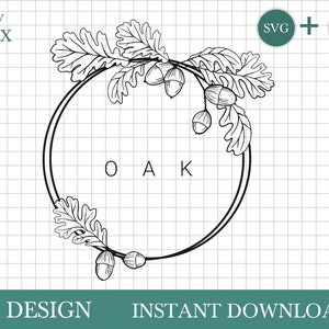 Hand Drawn Oak SVG Bundle, Oak Leaves Svg, Oak Acorn SVG by Oxee, Oak ...